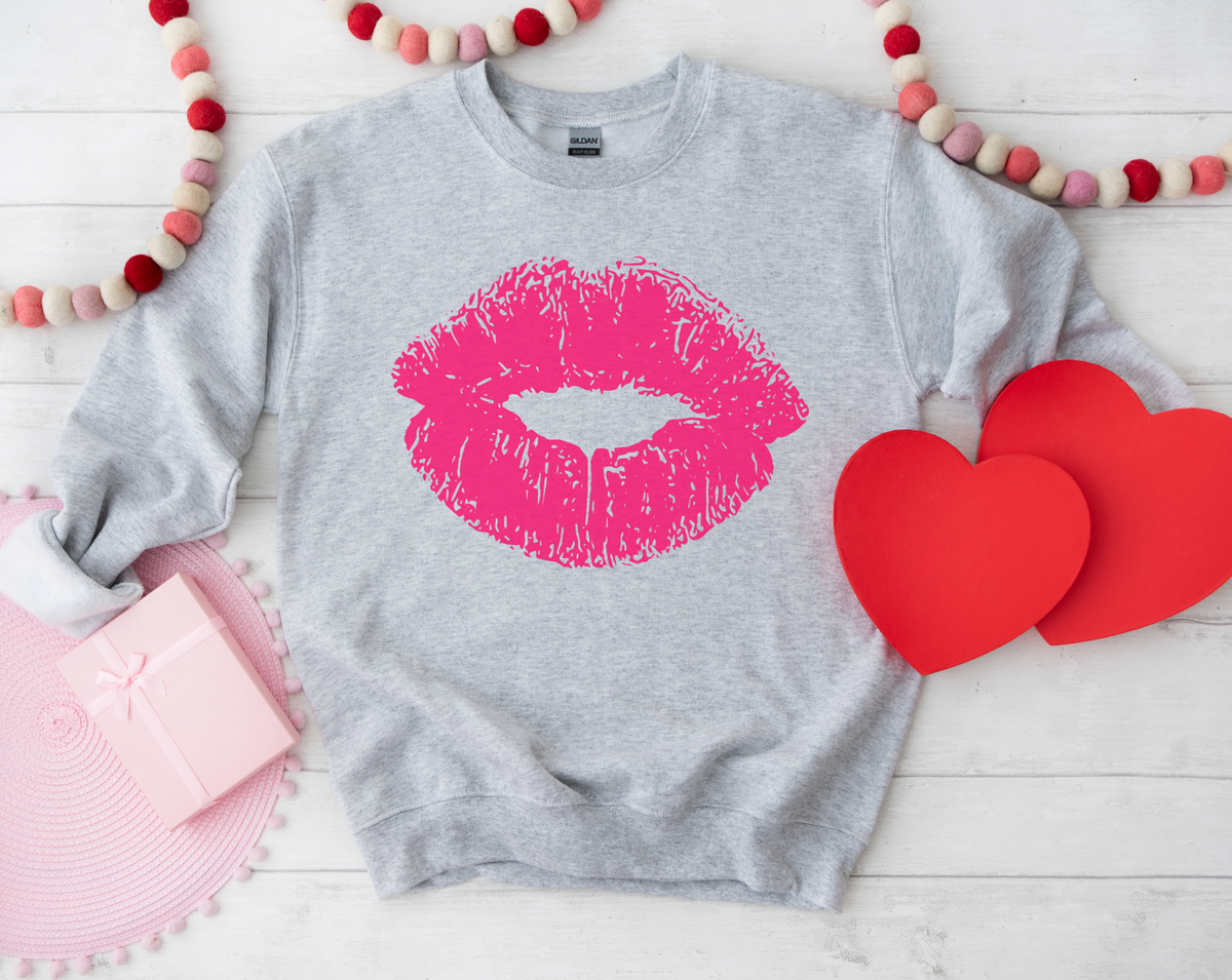 Hot Pink Lips Sweatshirt – Alabama Threads Wholesale